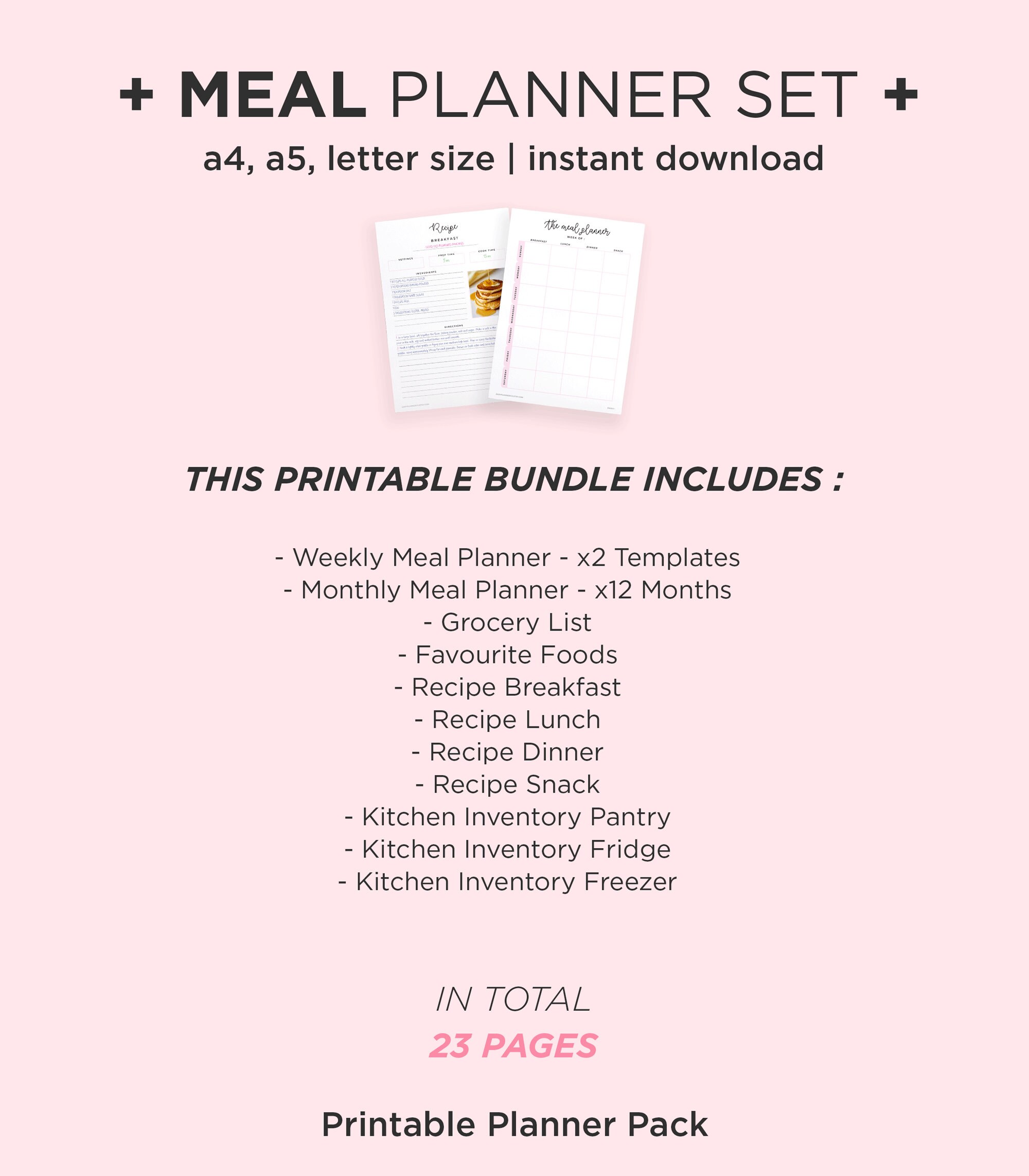 Ultimate Meal Planner Printable Weekly Meal Planner Recipe - Etsy Canada