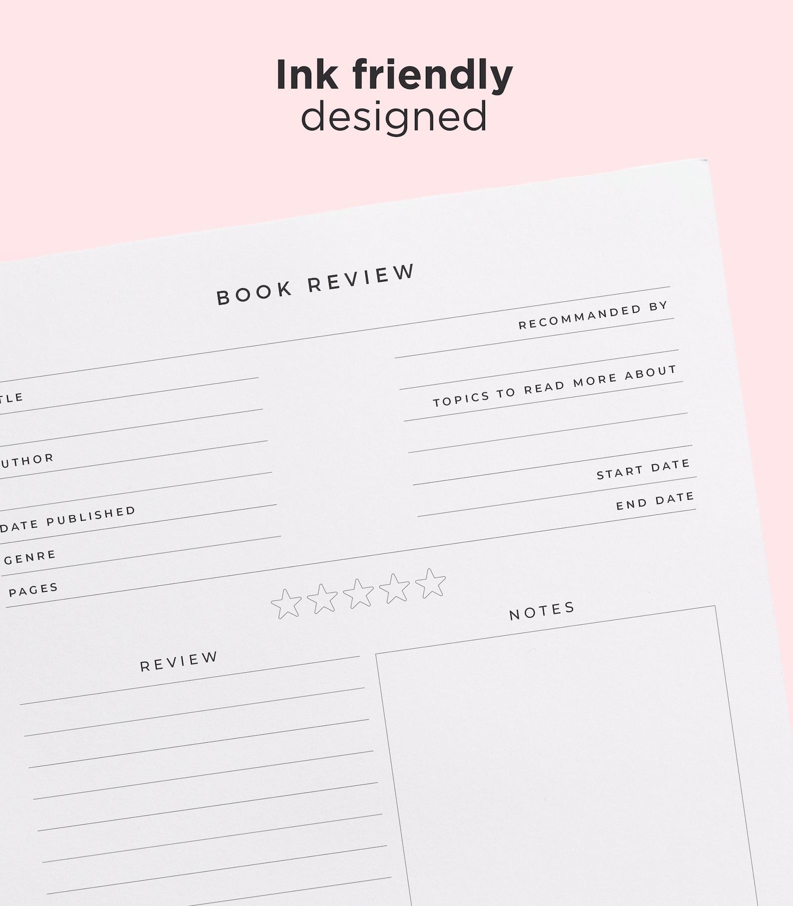 Reading Journal Printable Book Log Reading Tracker Reading - Etsy