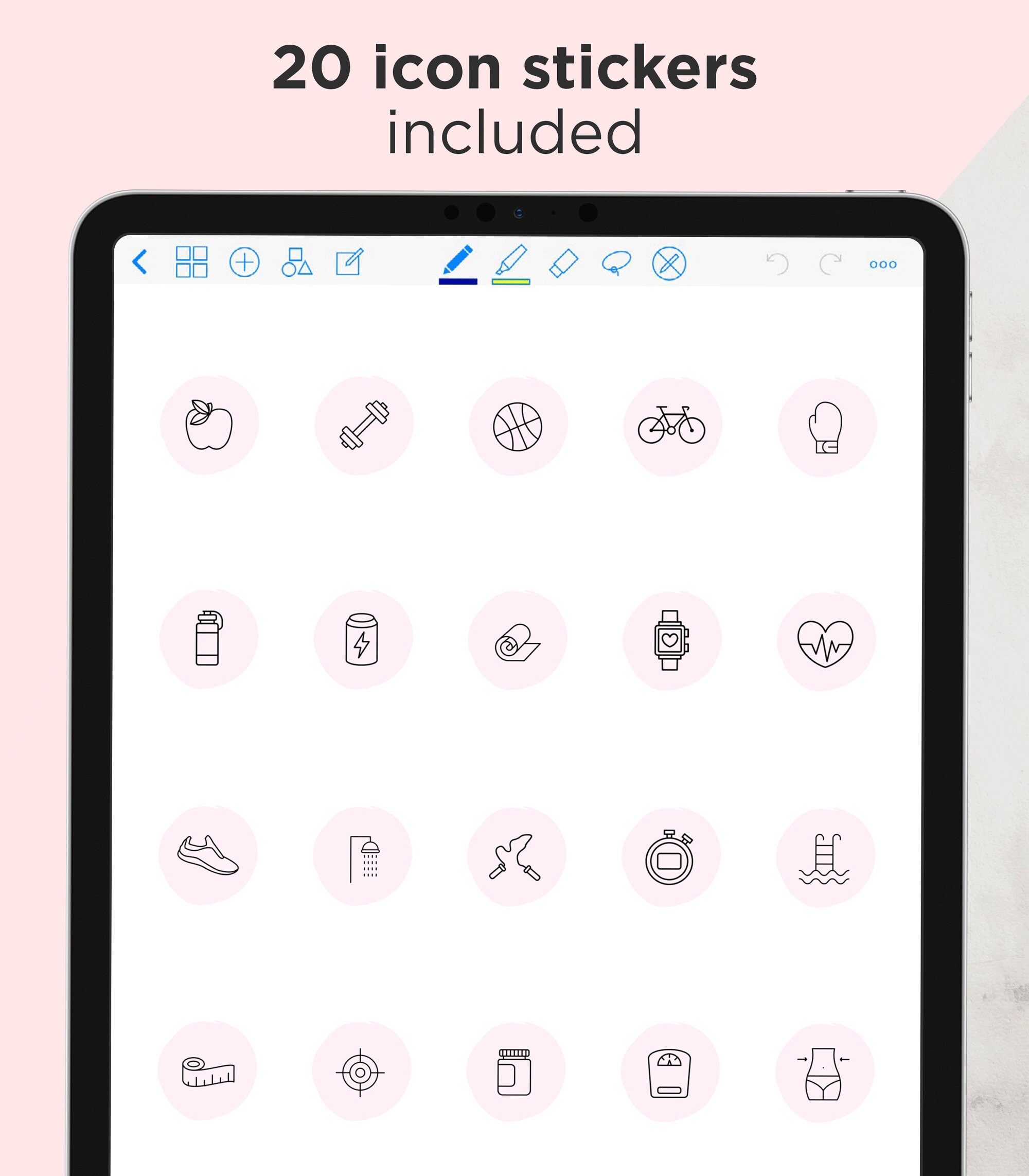 Fitness Digital Stickers Digital Fitness Stickers For | Etsy