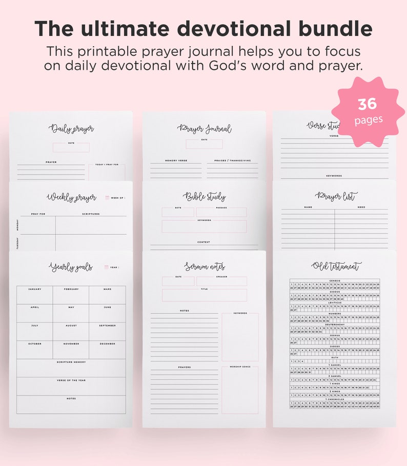 Prayer Journal Printable, Bible Study Planner, Printable Prayer, Bible ...