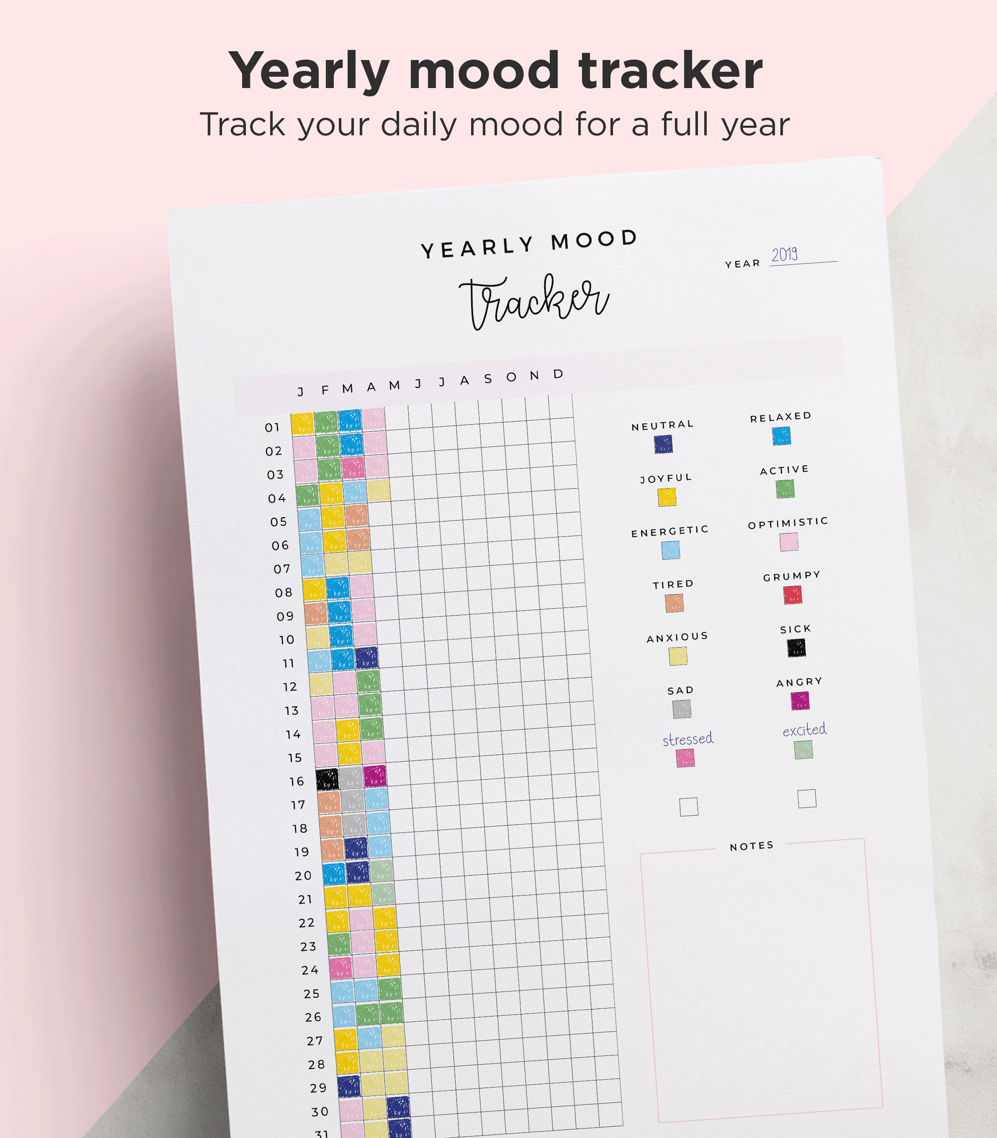 Mood Tracker Mood Planner Inserts Monthly Mood Mood - Etsy UK