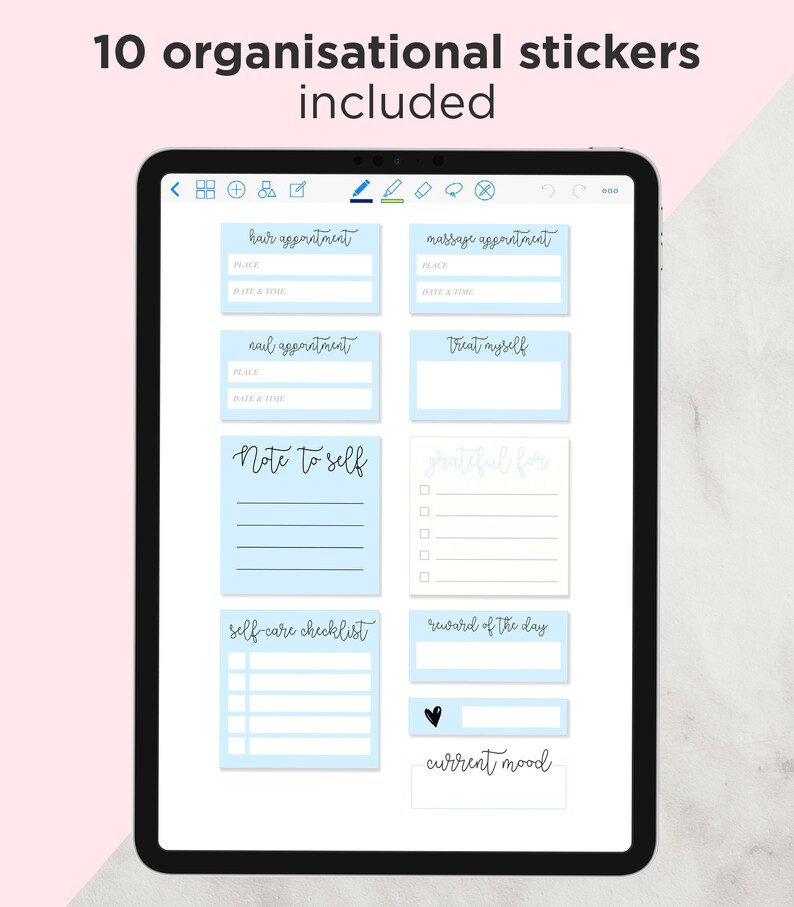 Self Care Digital Stickers for Goodnotes Self Care Planner - Etsy