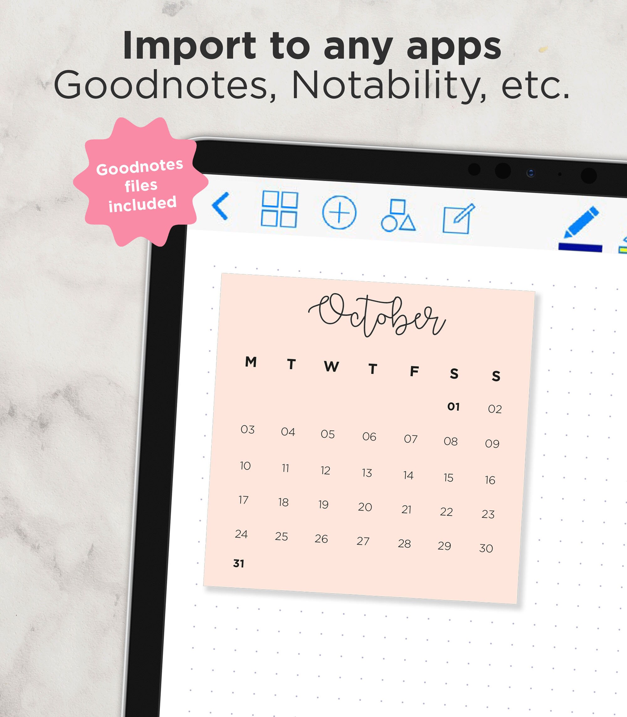 2022 Calendar Sticky Notes, Digital Planner Goodnotes, Goodnotes ...