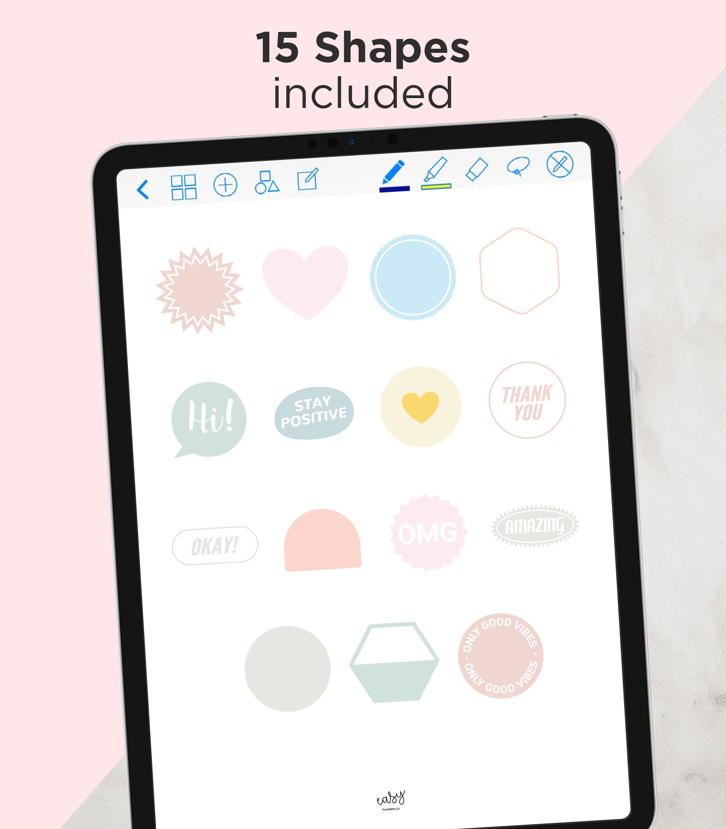 Everyday Digital Stickers Set for Goodnotes, Pre-cropped Digital ...