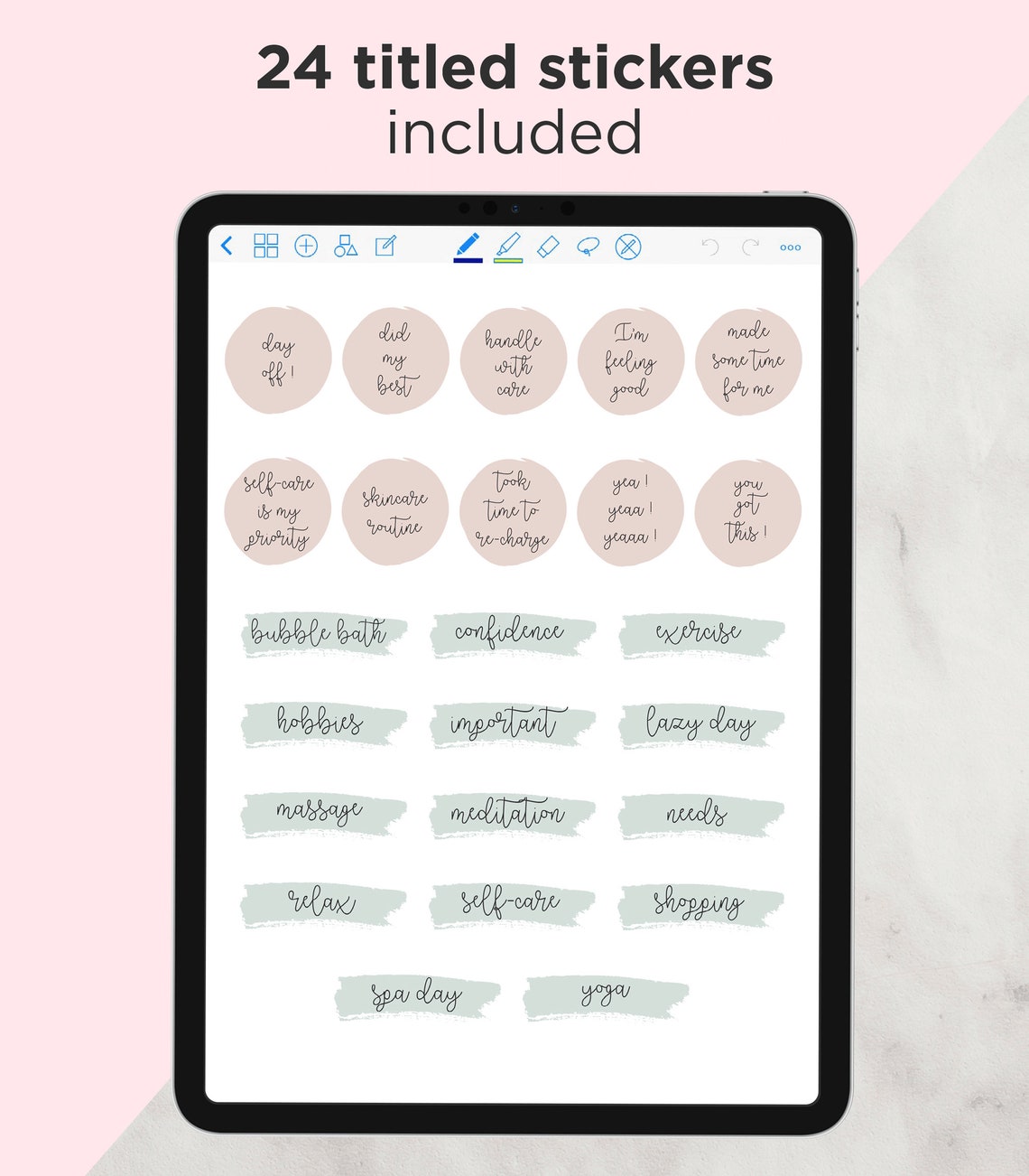 Self Care Digital Stickers for Goodnotes Self Care Planner - Etsy