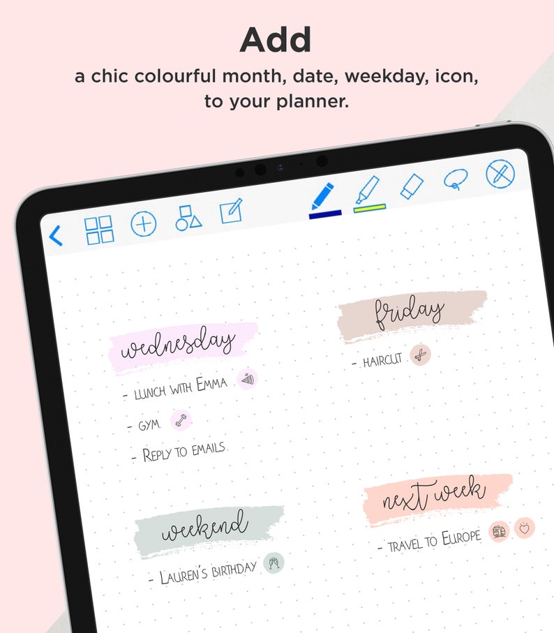 2022 Digital Planner Stickers Pastel Colours for Goodnotes - Etsy Canada