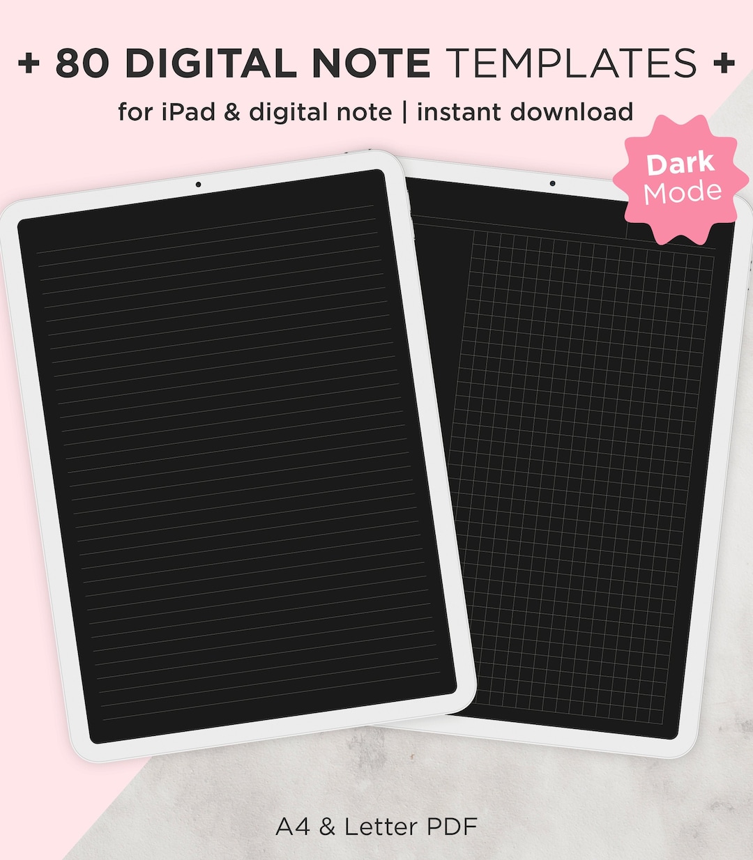 Digital Note Black Paper, Black Digital Note Pad, Dark Mode Digital ...
