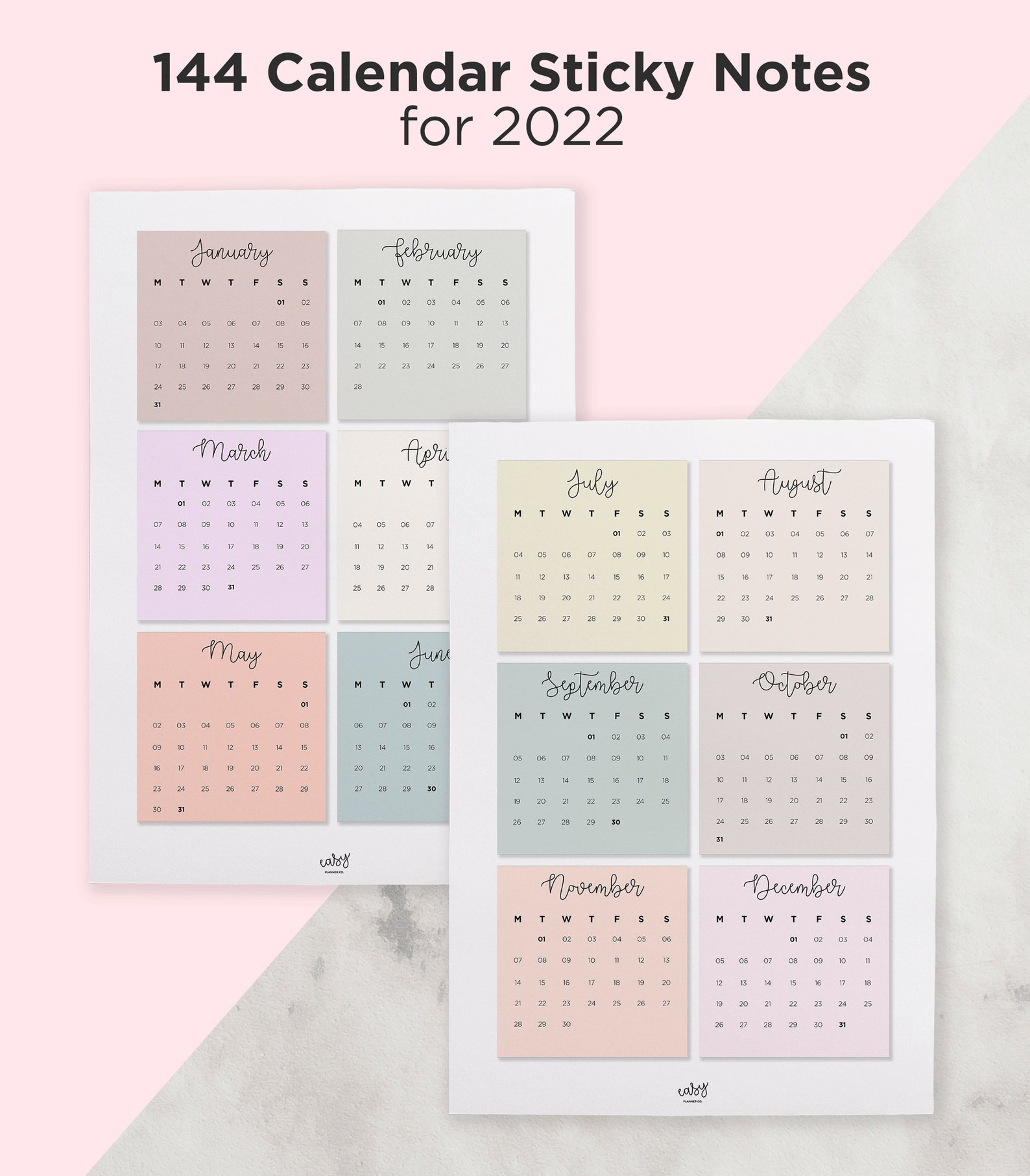2022 Calendar Sticky Notes, Digital Planner Goodnotes, Goodnotes ...