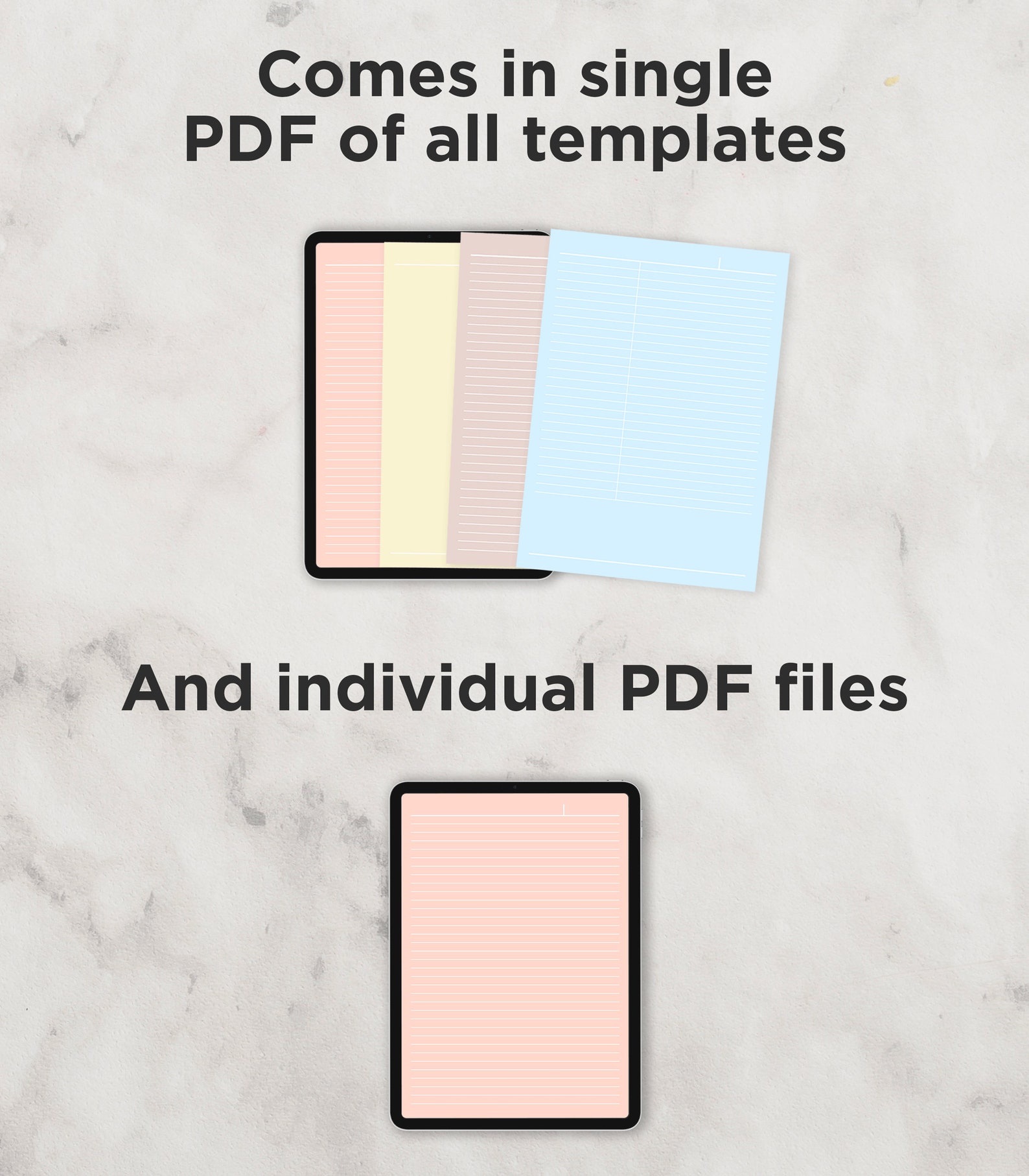 Digital Note Paper Pastel Letter Size Digital Note Pad - Etsy