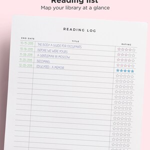 Reading Journal, Printable Book Log, Reading Tracker, Reading Planner ...