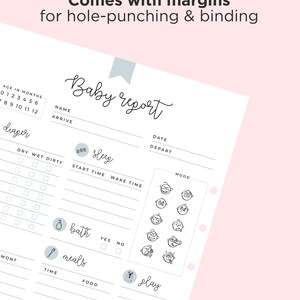 Printable Baby Tracker, Nanny Log, Baby Journal, Baby Log for Nanny ...