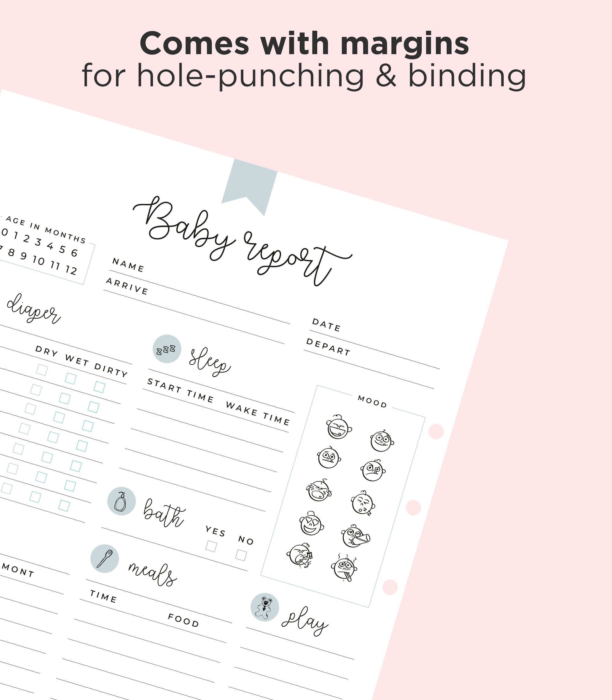 Printable Baby Tracker Nanny Log Baby Journal Baby Log for - Etsy