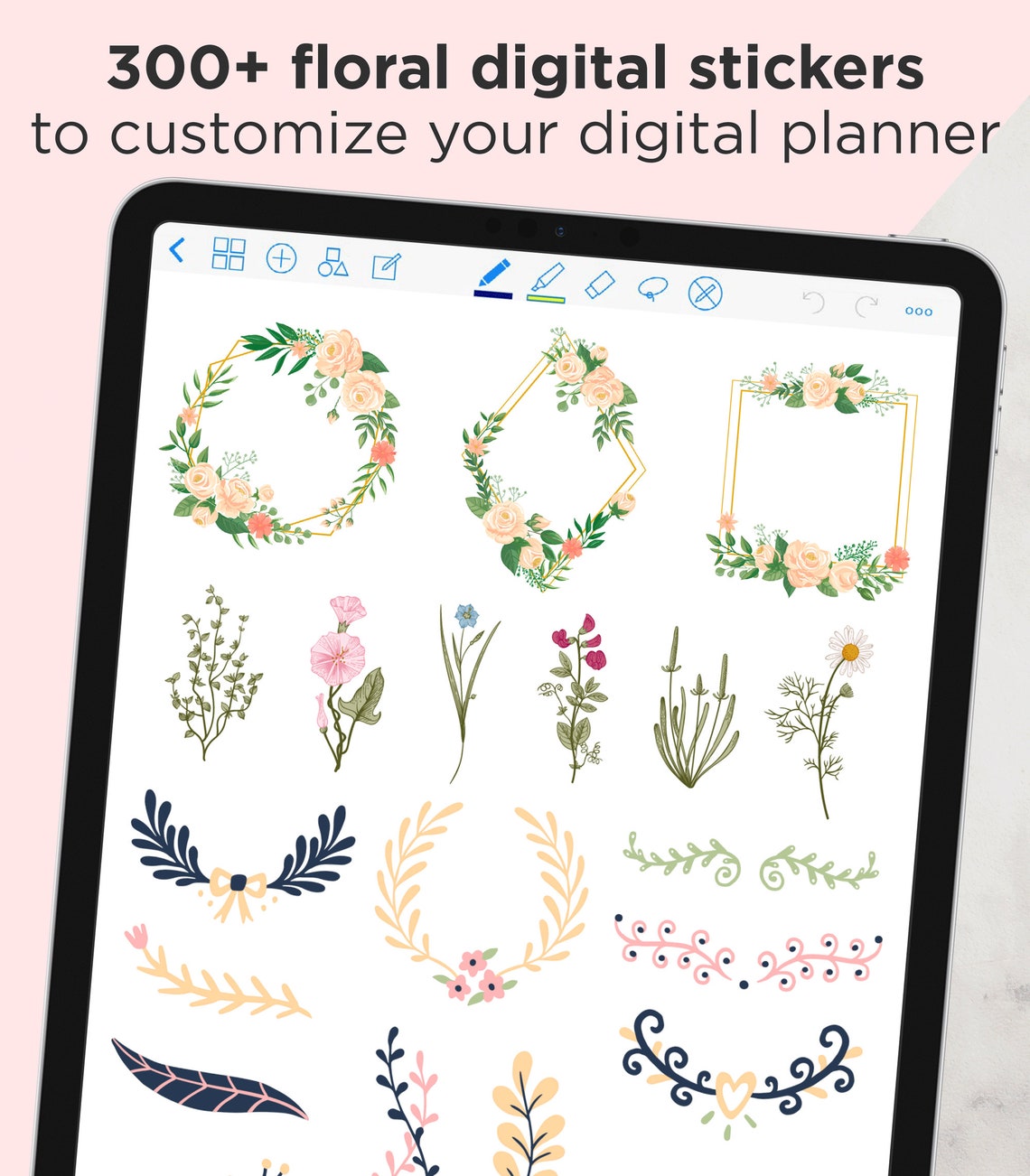 315 Spring Floral Digital Stickers for Goodnotes Digital - Etsy