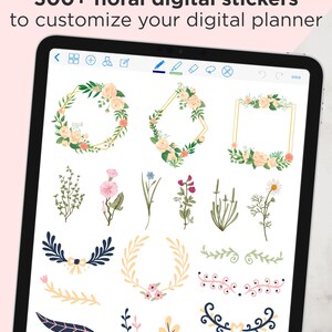 315 Spring Floral Digital Stickers for Goodnotes, Digital Planner ...