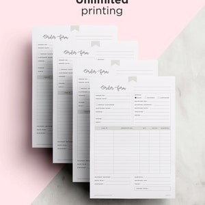 Order Form, Editable Order Form Template, A5 Order Form, Order Form ...