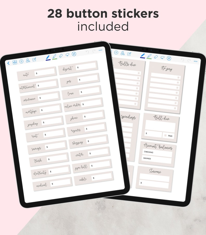 Finance Digital Stickers for Goodnotes Planner, Precropped Goodnotes ...