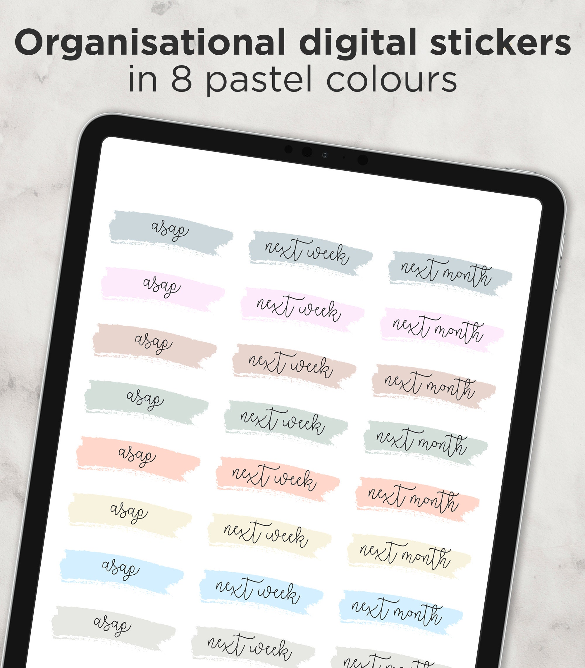 2022 Digital Planner Stickers Pastel Colours for Goodnotes, Weekly ...