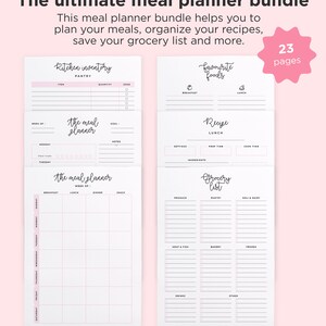 Ultimate Meal Planner Printable, Weekly Meal Planner, Recipe Template ...