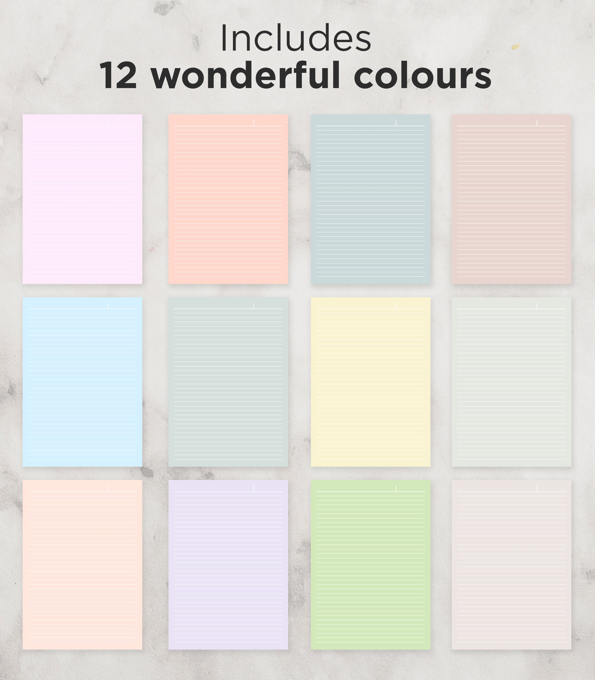 Digital Note Paper Pastel, Letter Size Digital Note Pad, Digital Note ...