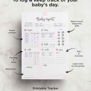 Printable Baby Tracker, Nanny Log, Baby Journal, Baby Log for Nanny ...