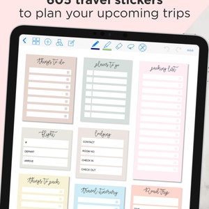 Travel Digital Stickers for Goodnotes Planner, Vacation Goodnotes ...