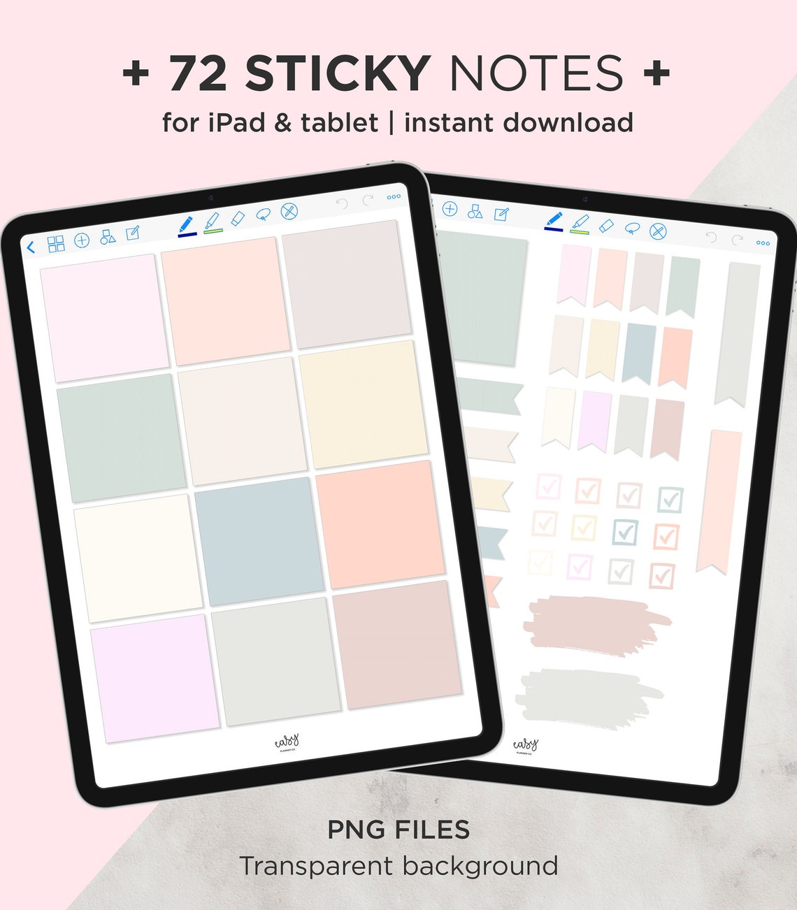 72 Sticky Notes Stickers Digital Stickers Ipad Sticky Note - Etsy