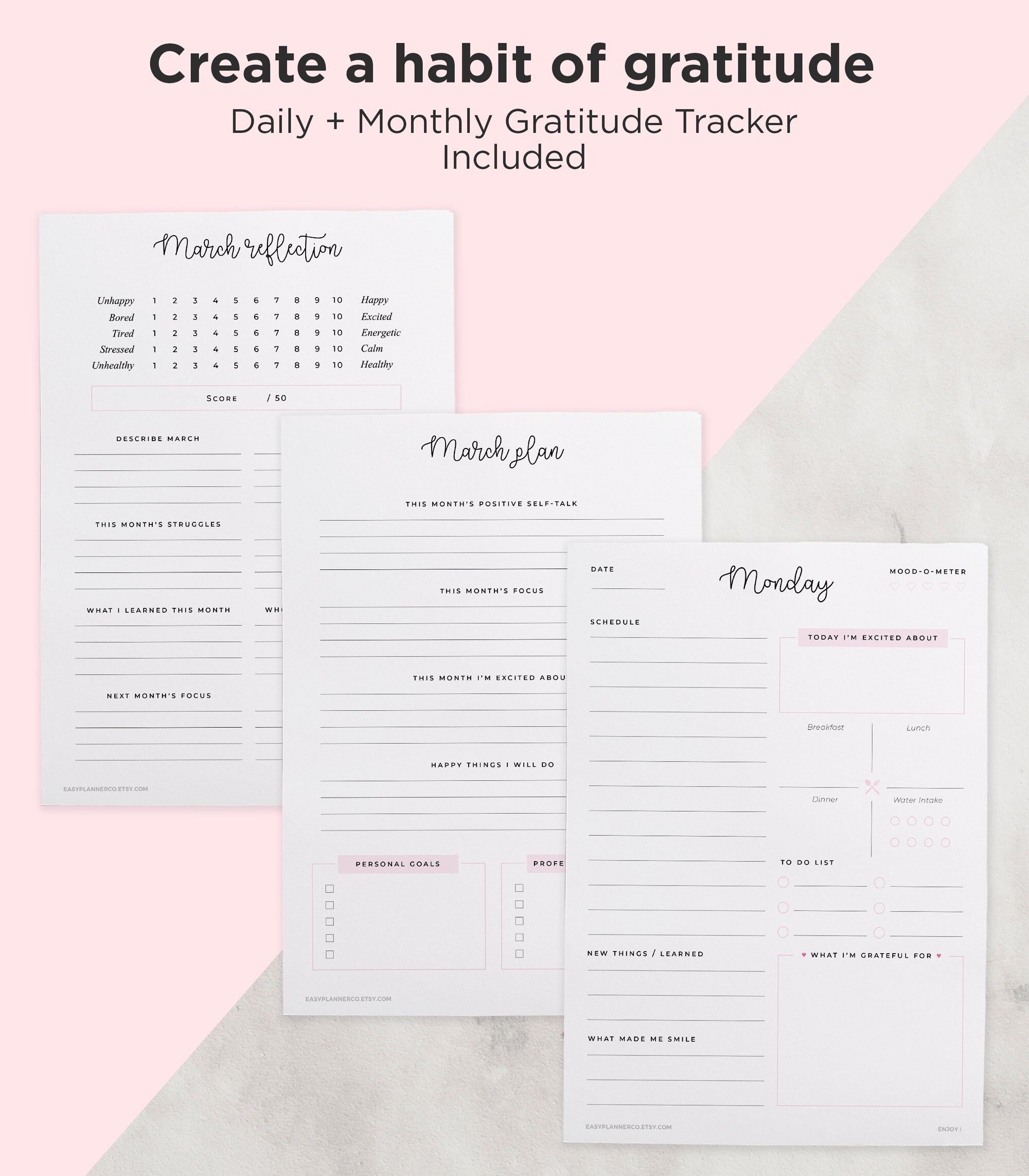Gratitude Journal Printable, Grateful Journal, Gratitude Planner ...