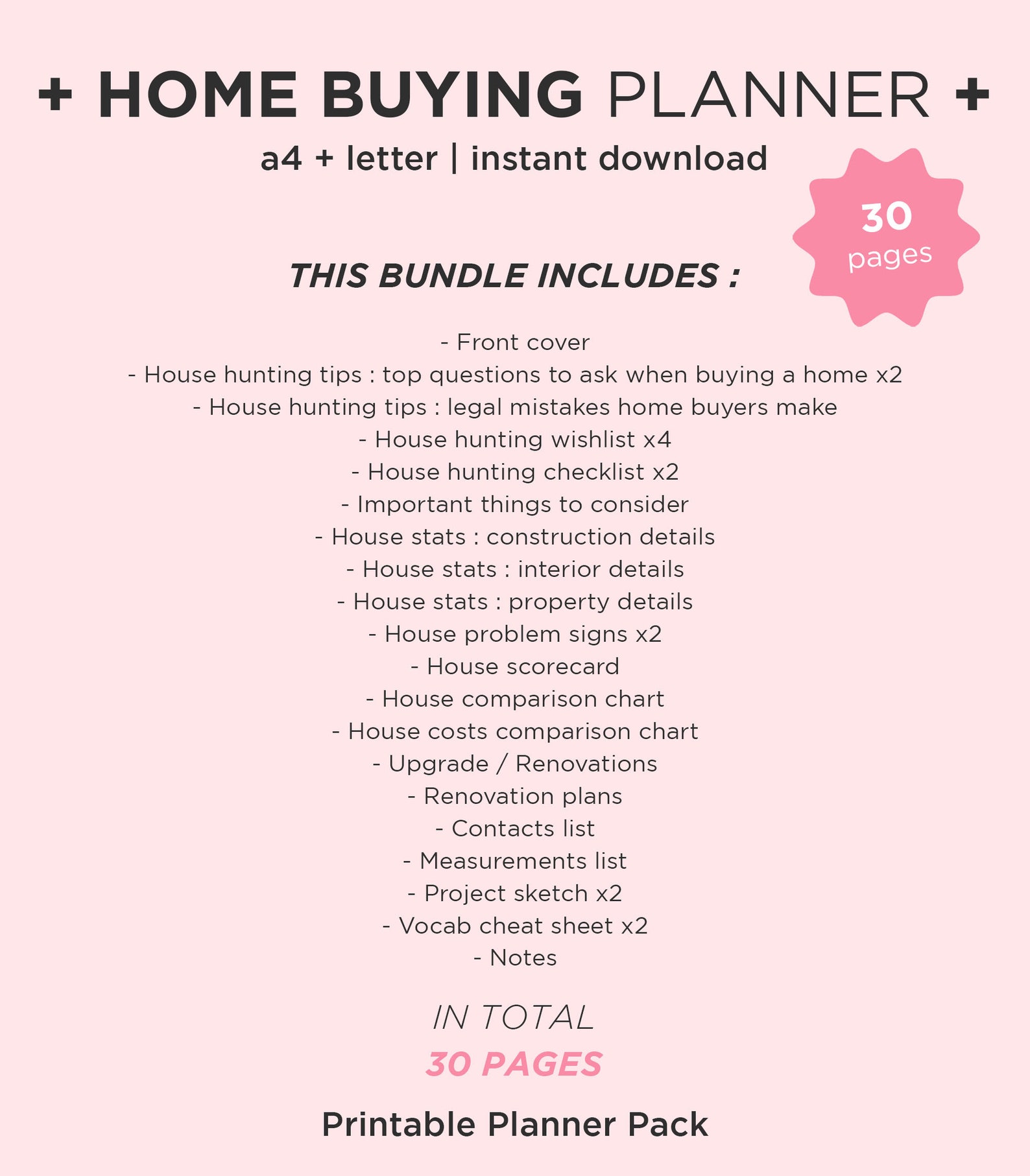 Home Buying Planner, Real Estate House Hunting Checklist, Home Buying ...