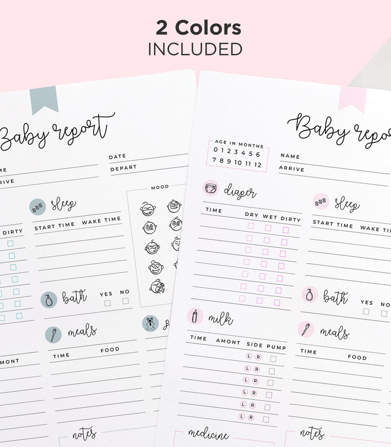 Printable Baby Tracker, Nanny Log, Baby Journal, Baby Log for Nanny ...