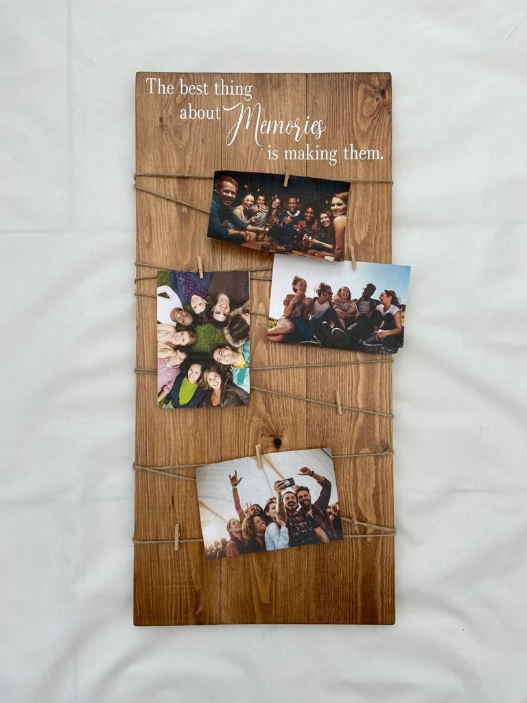 Wooden Photo Memory Board - Etsy UK