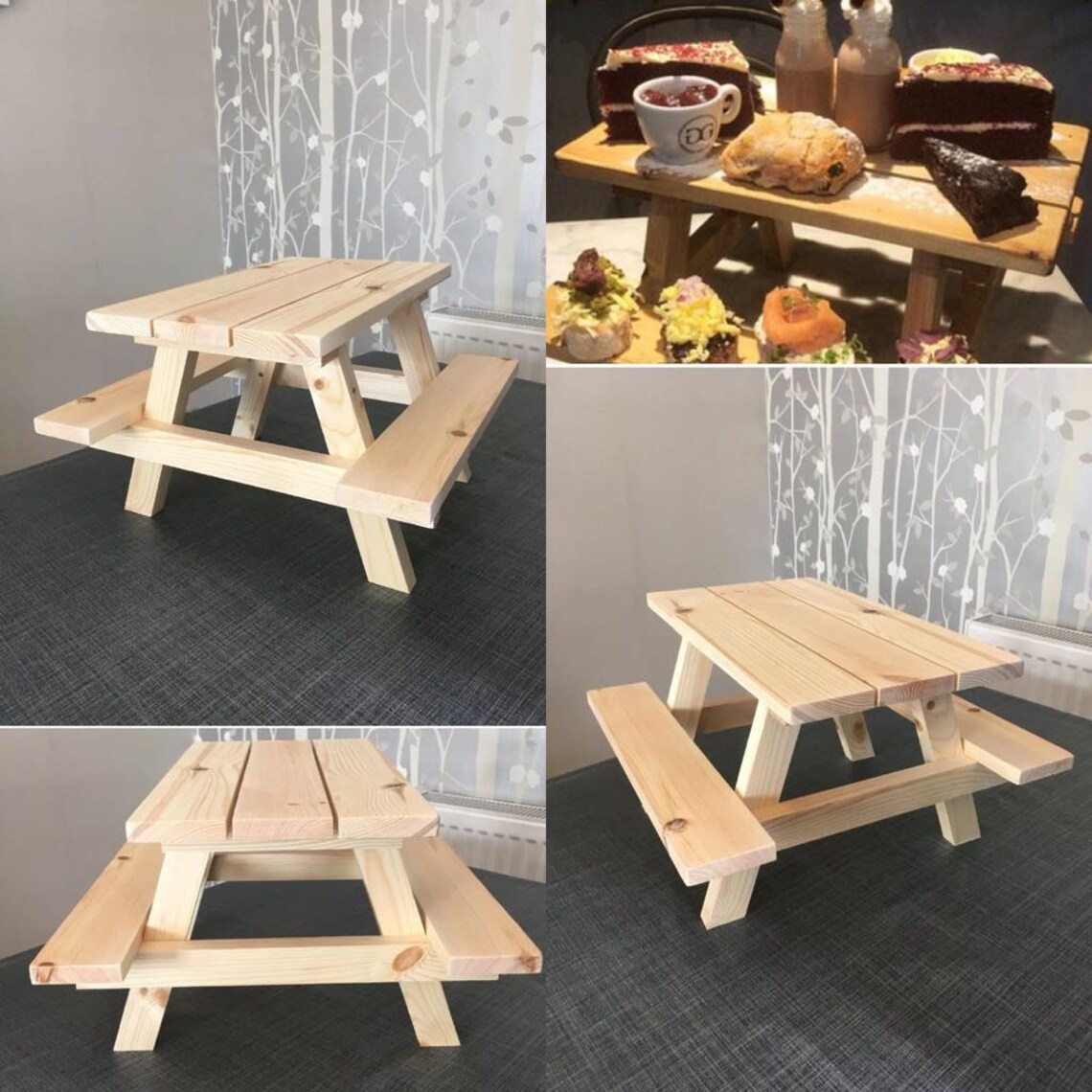 Afternoon Tea Mini Picnic Bench/Table Cake Stand | Etsy
