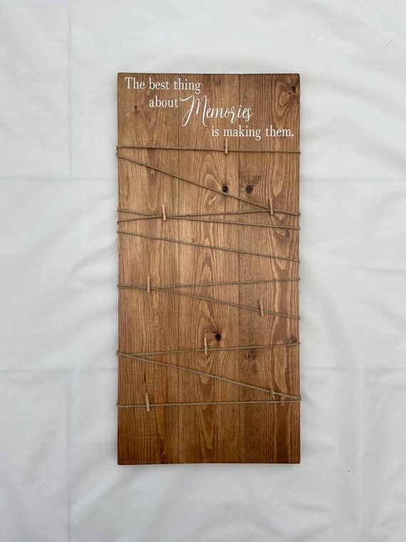 Wooden Photo memory board | Etsy