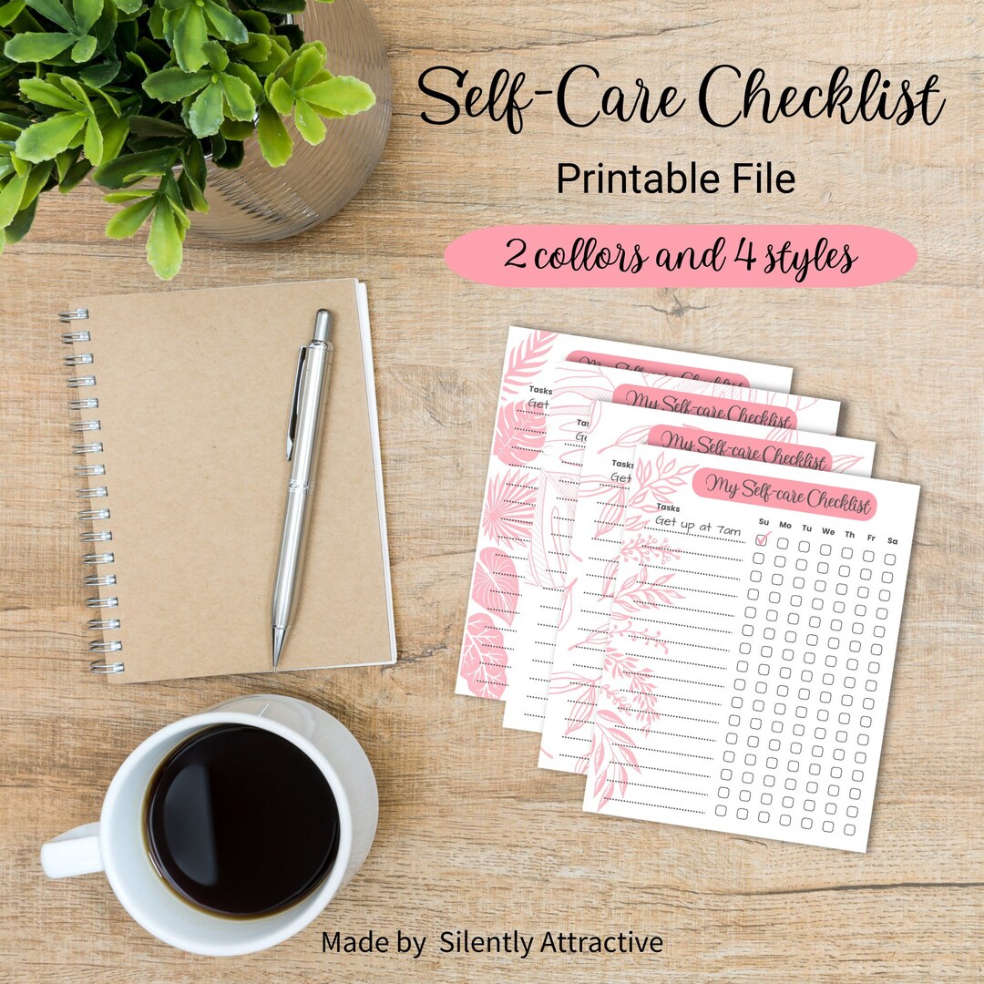 Self-care Checklist Pink PDF Prinable - Etsy
