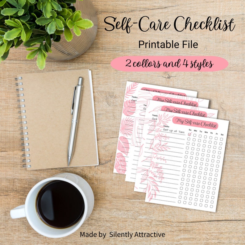 Self-care Checklist Pink PDF Prinable - Etsy