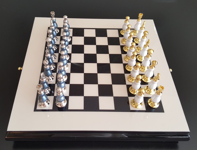 Elegant Gold and Silver Chess Set - Etsy