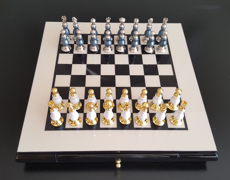 Elegant Gold and Silver Chess Set - Etsy
