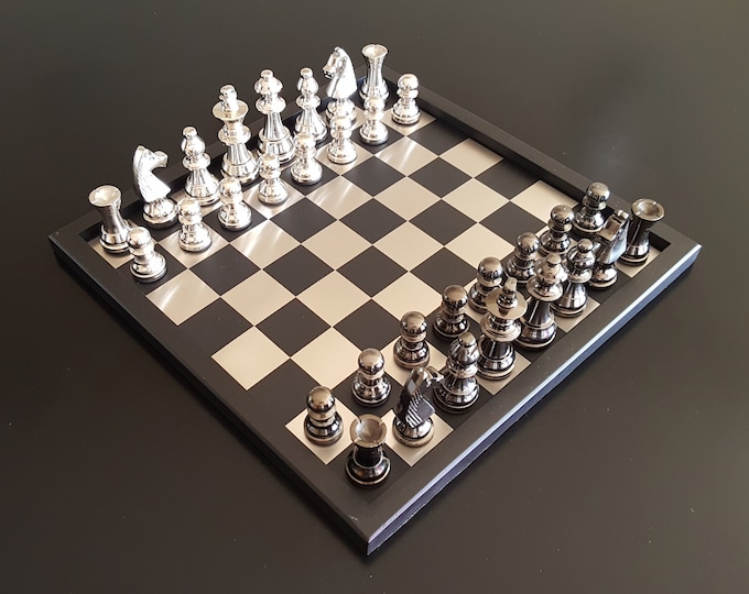 Steel Chess Set, Chess Set, Unique Chess Pieces, Modern Chess, Metal ...