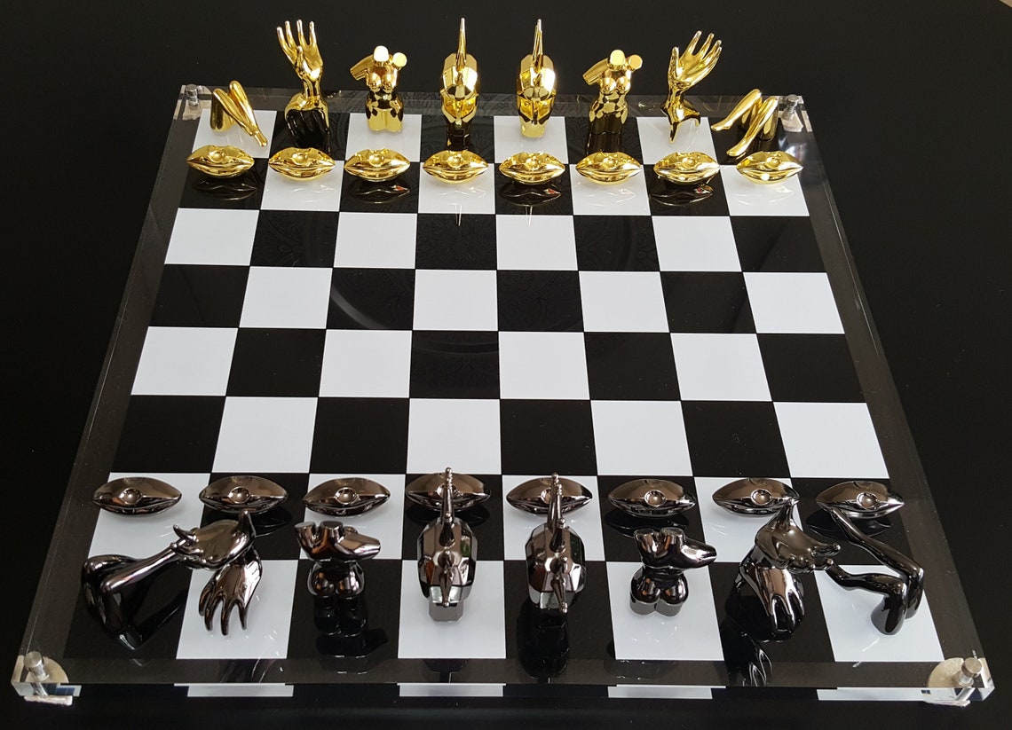 Art Sculpture Chess Set - Etsy