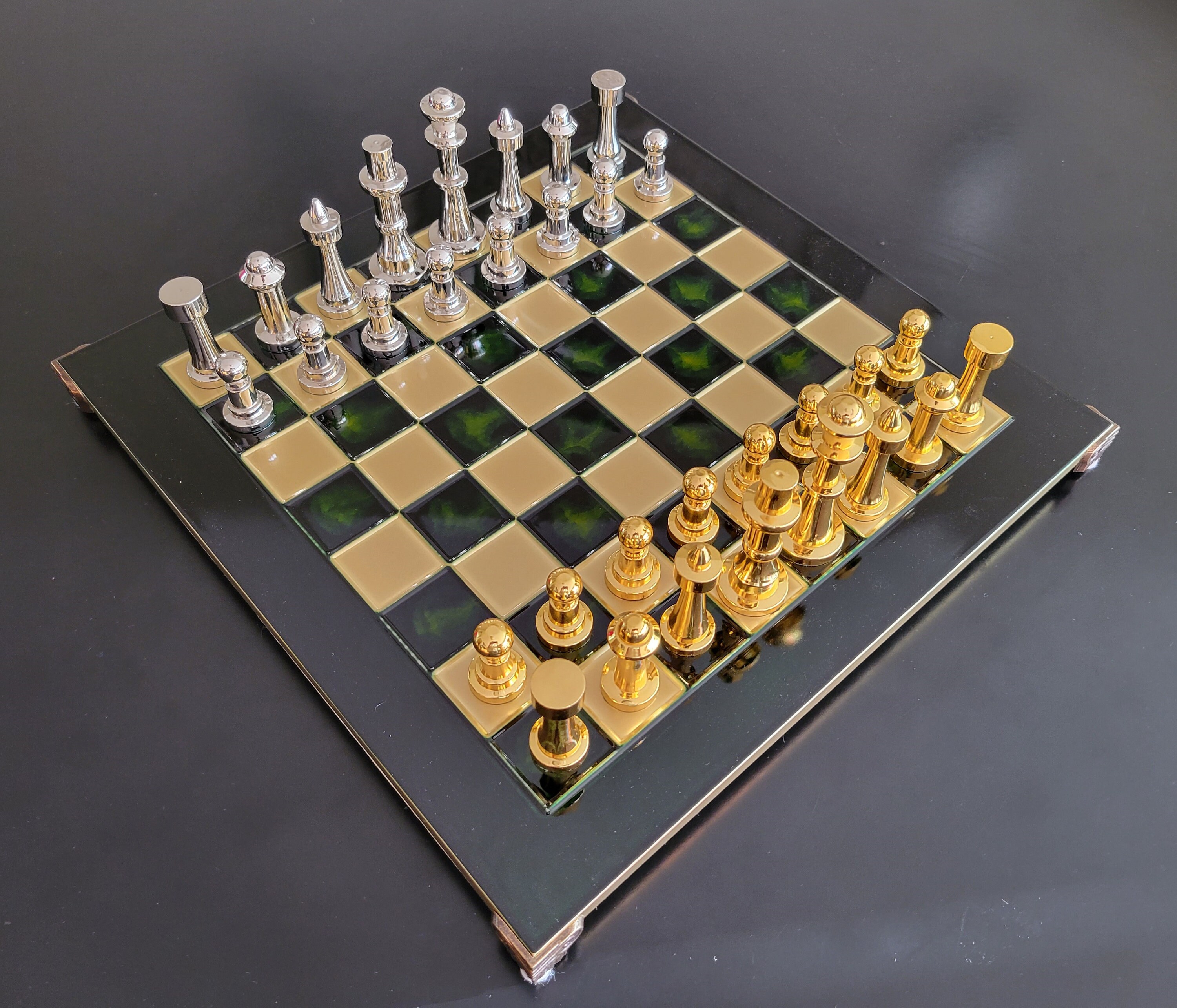 Contemporary Silver and Gold Chess Set - Etsy