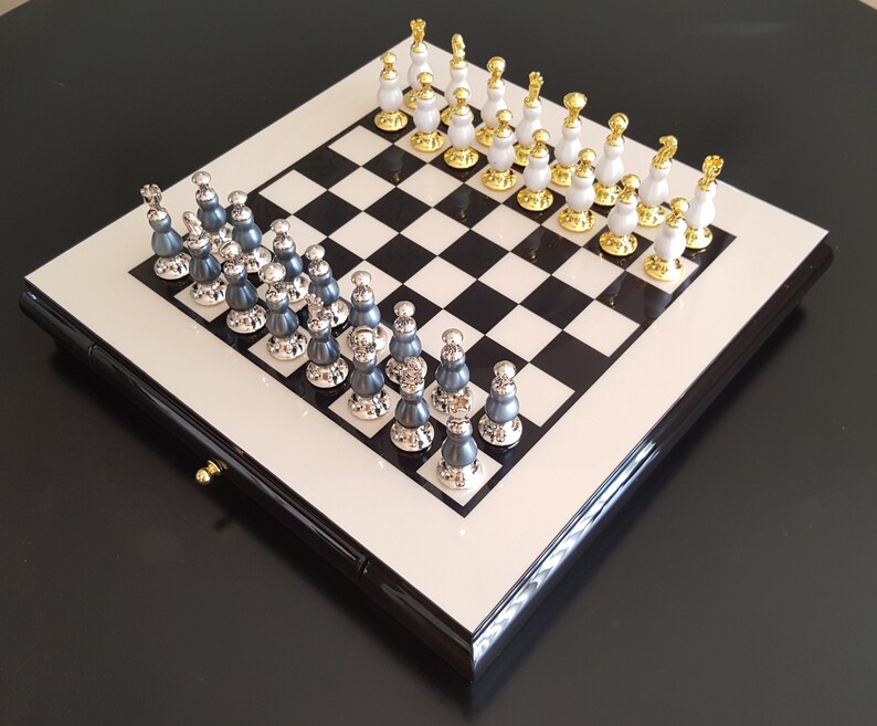Elegant Gold and Silver Chess Set - Etsy