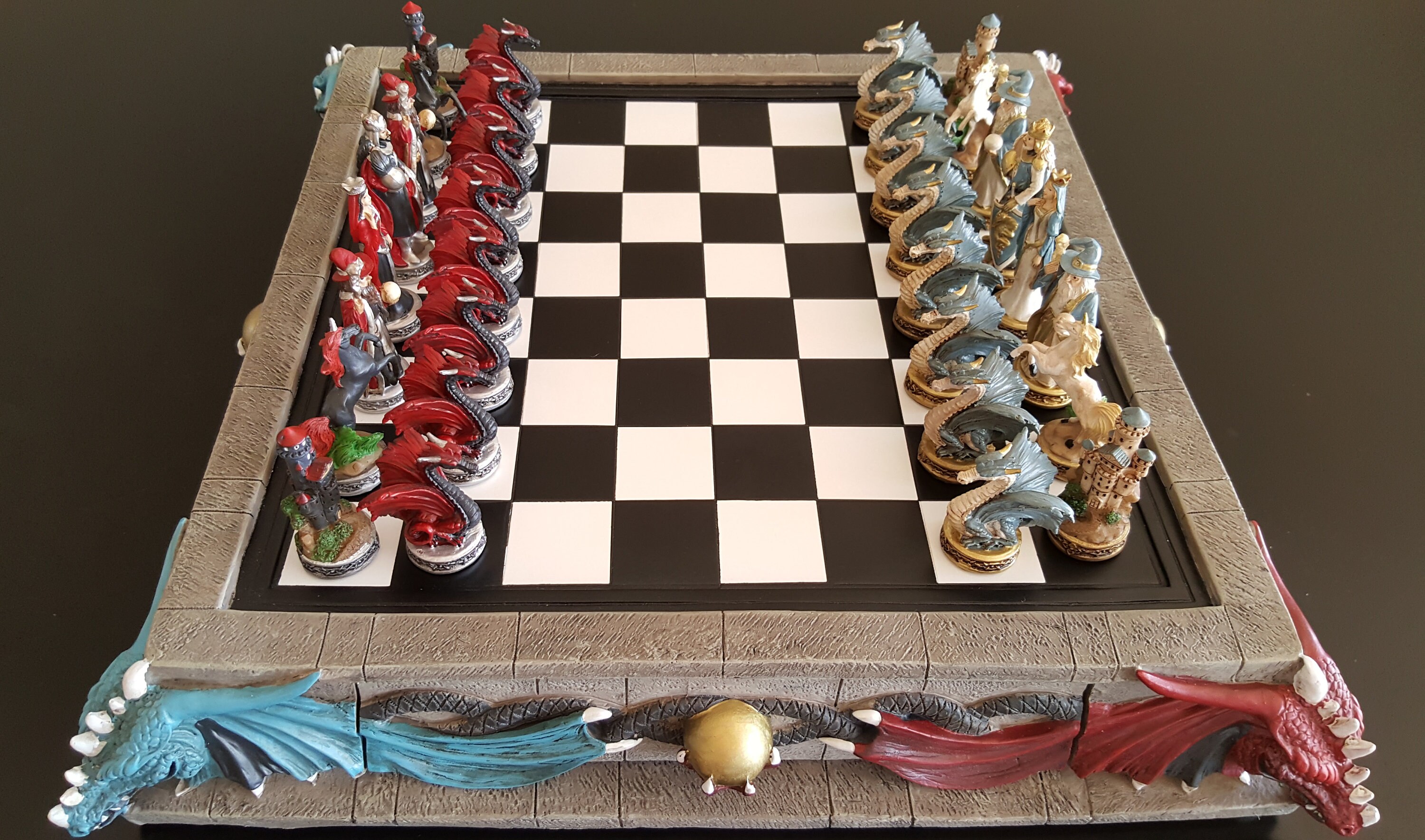 Fantasy Wizards and Dragons Chess Set - Etsy