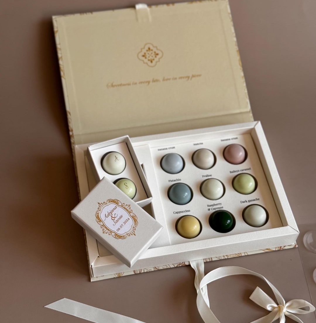 A Box of Handmade Chocolate Truffles, Bonbons Gift Box, Chocolate ...
