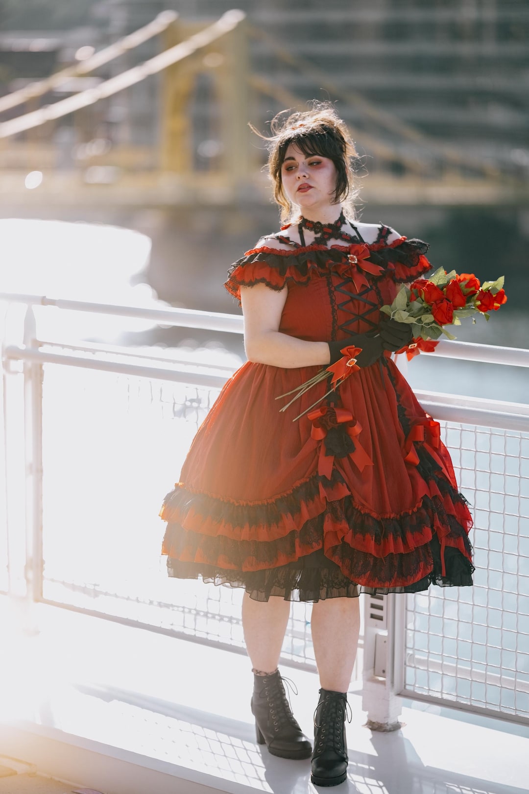 Red Bustle Dress - Etsy