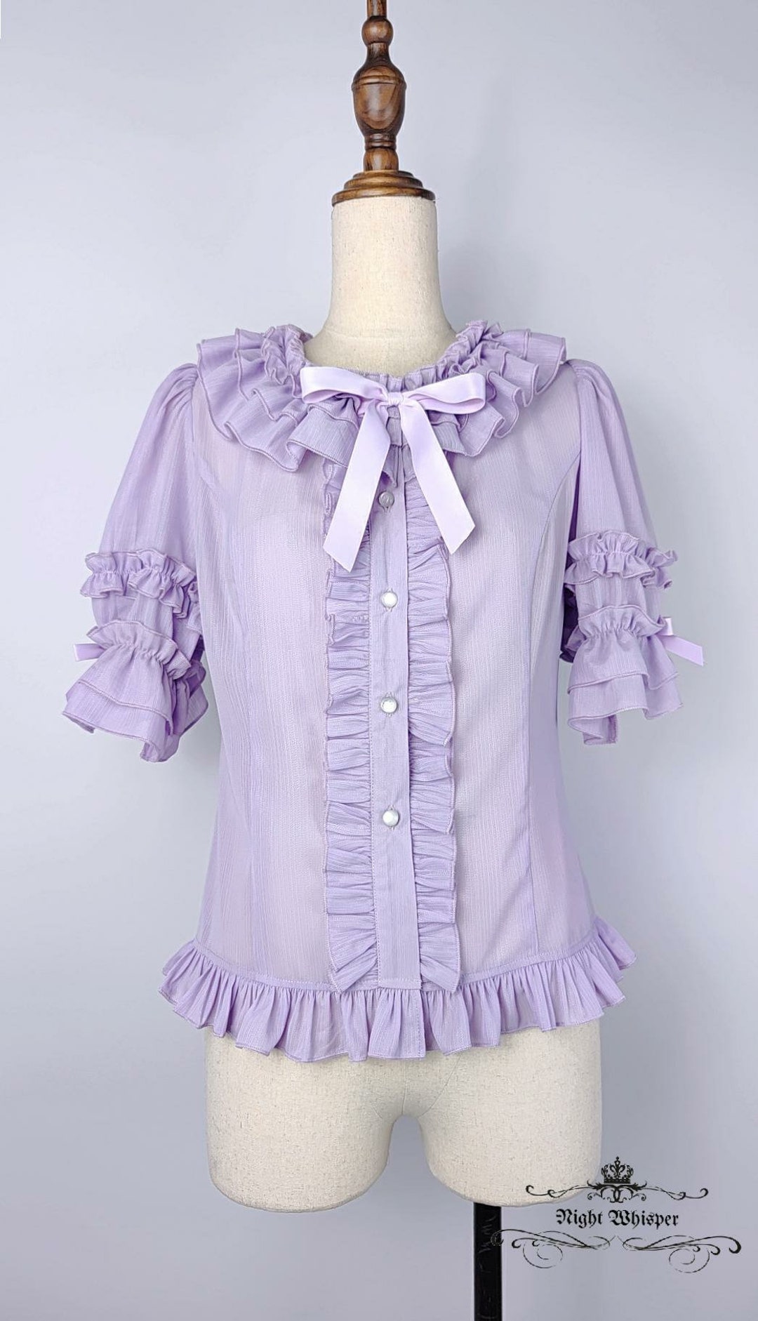 Chiffon Light Blouse, Ready to Ship- Purple - Etsy