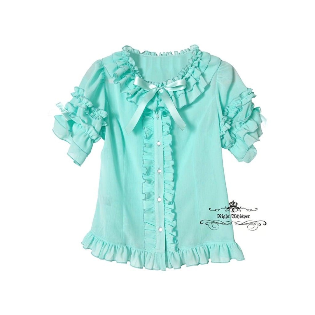 Button Down Shirt, Button Down Chiffon Light Blouse, Chiffon Blouse ...