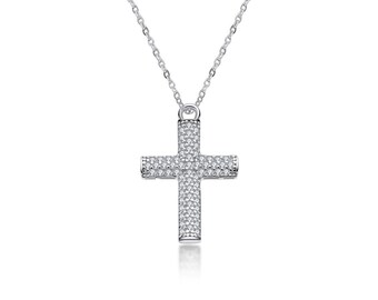 Pave Cross Necklace - Etsy
