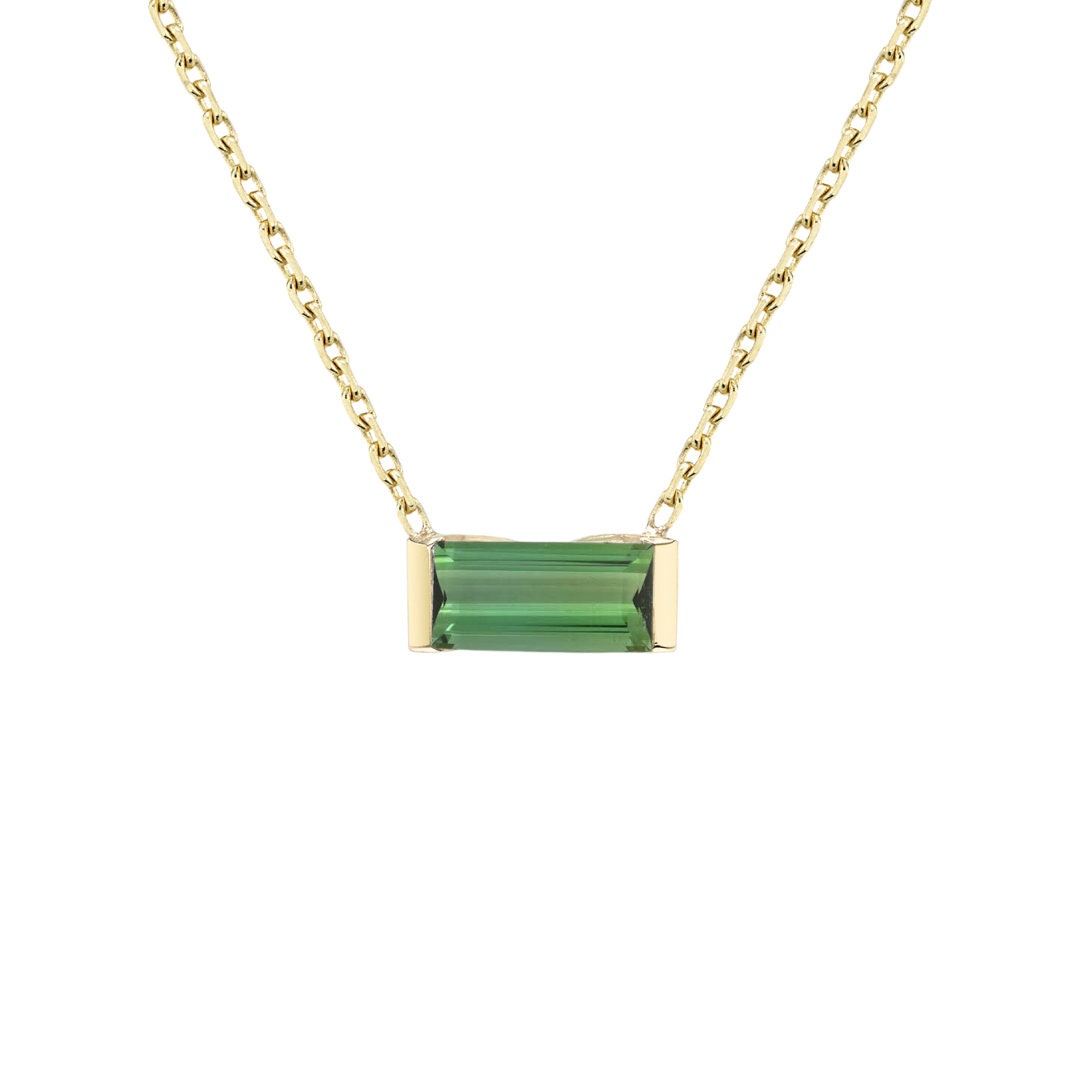 Baguette Gem Necklace - Etsy