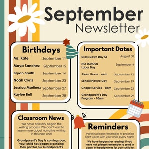 September Newsletter Template | September Daycare Newsletter Canva ...