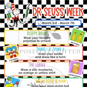 Read Across America Week 2025, School Spirit Week Schedule School Pto ...