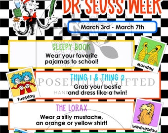 Read Across America Week 2025, School Spirit Week Schedule School Pto ...